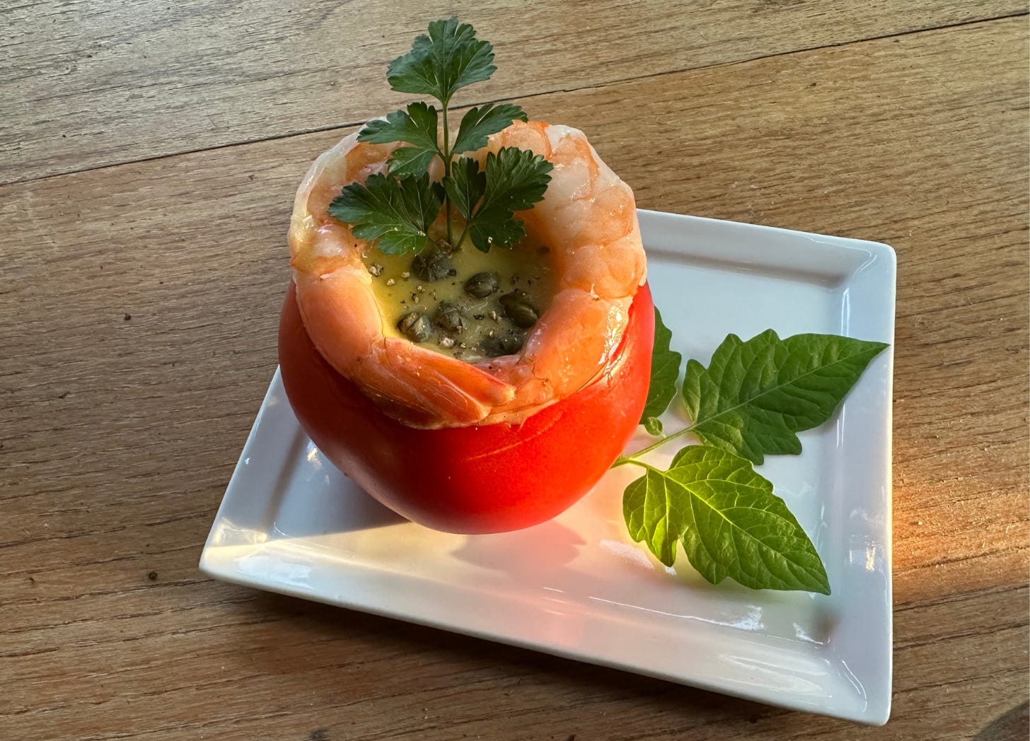 Tomato Stuffed with Prawns or Shrimps - by Lisa McLean