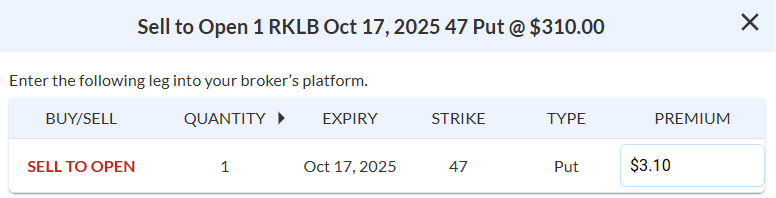 🚀 Demonstration: Using The Options Oracle Trade Manager on a $RKLB CSP