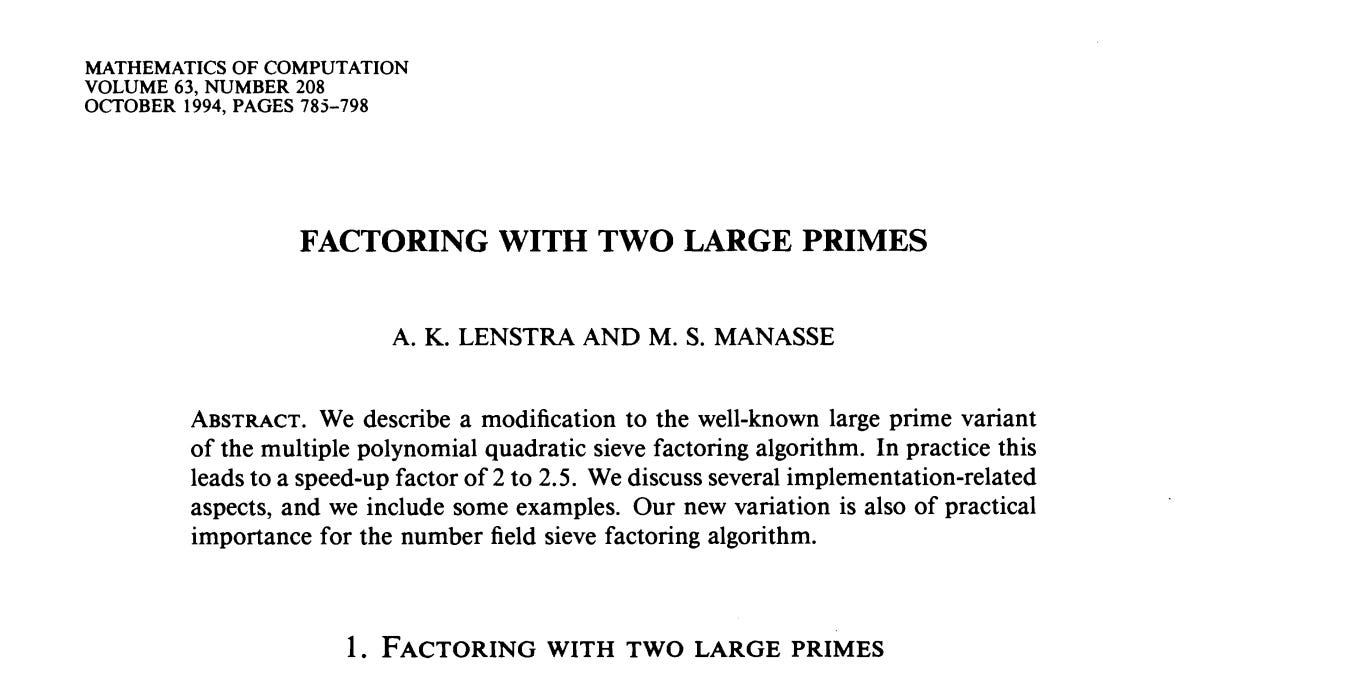 [CUDA/Python Code] Factoring With Two Large Primes