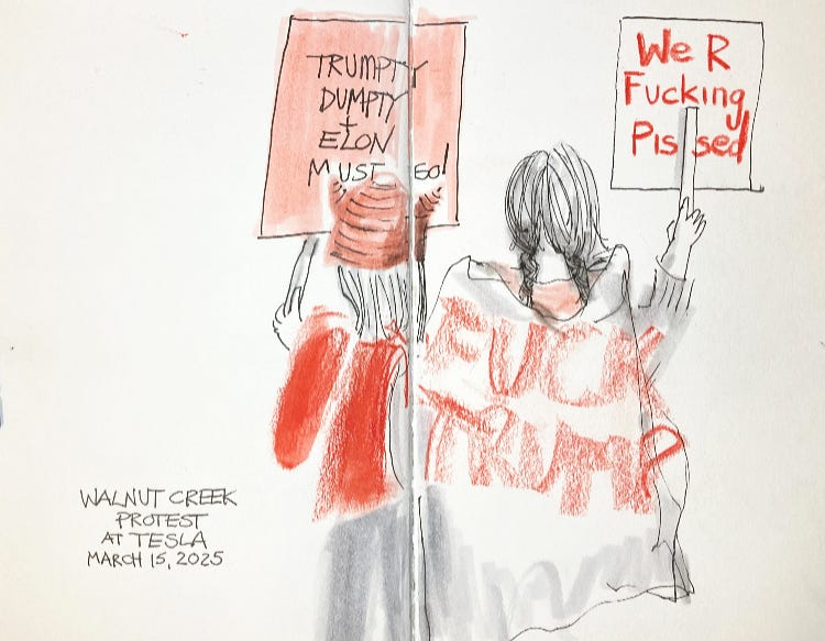 How to Sketch a Protest - Cathy Raingarden's Sketchbook