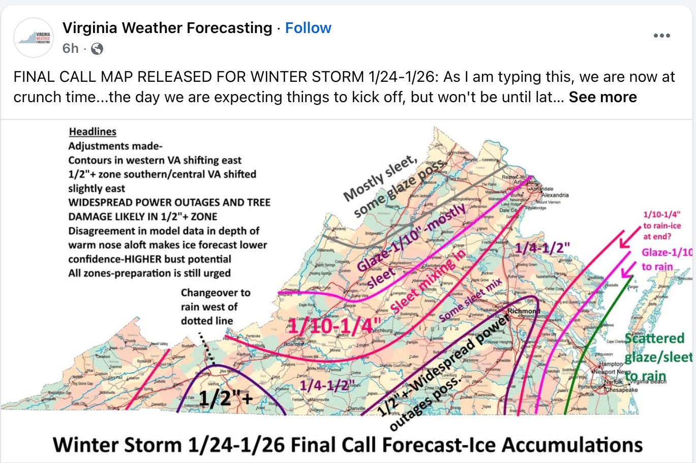 ☃️ Winter Snow Storm ︎ Info #Virginia