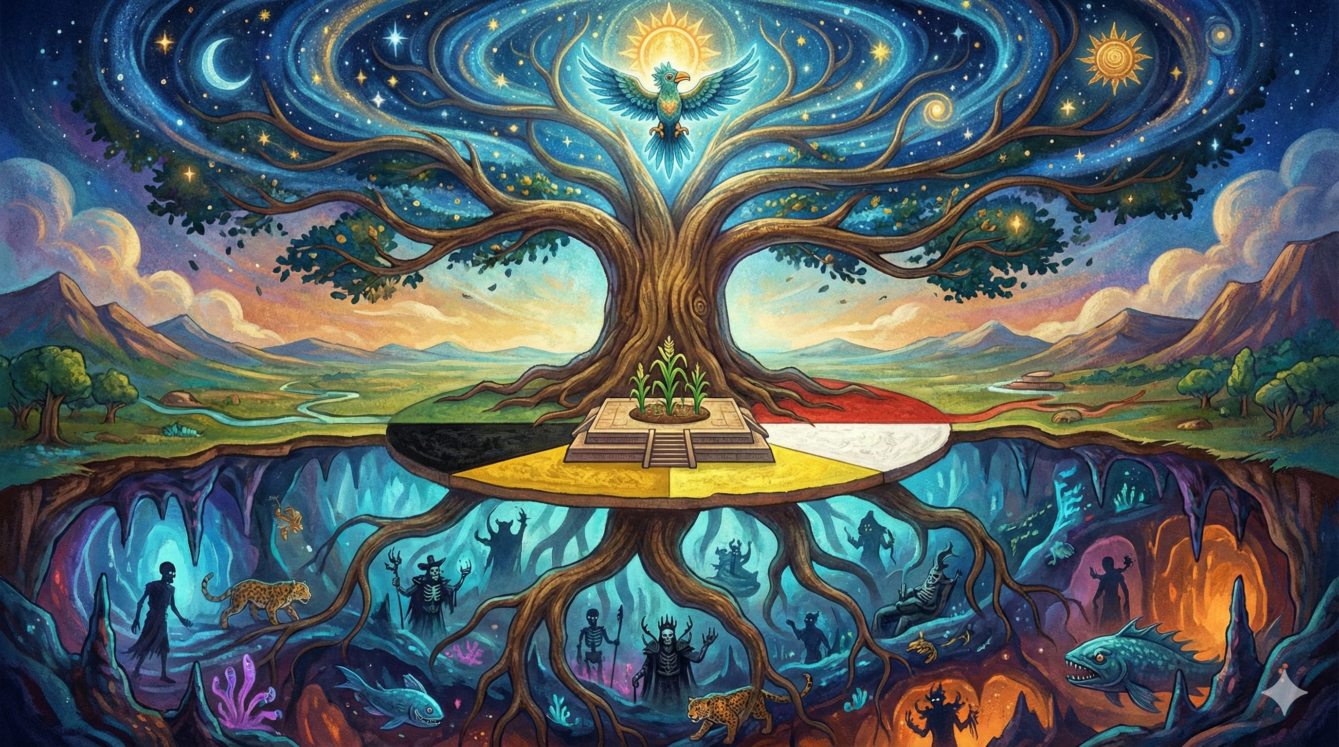 The Complete Cosmology of the Maya: The Axis Mundi and the Tree of Creation