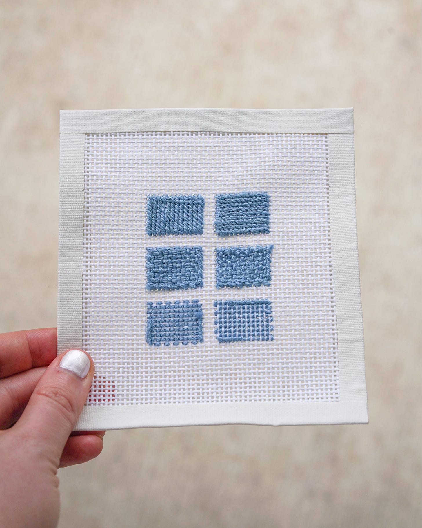 small diagonal stitches