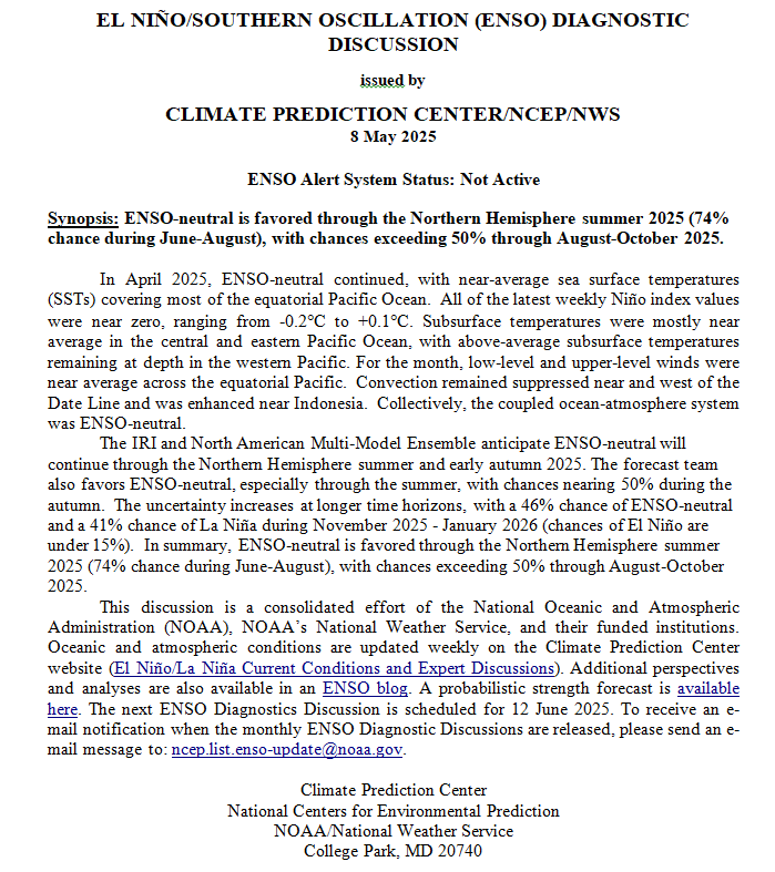 ENSO is Now ENSO Neutral - Why is That Not Necessarily Good News?