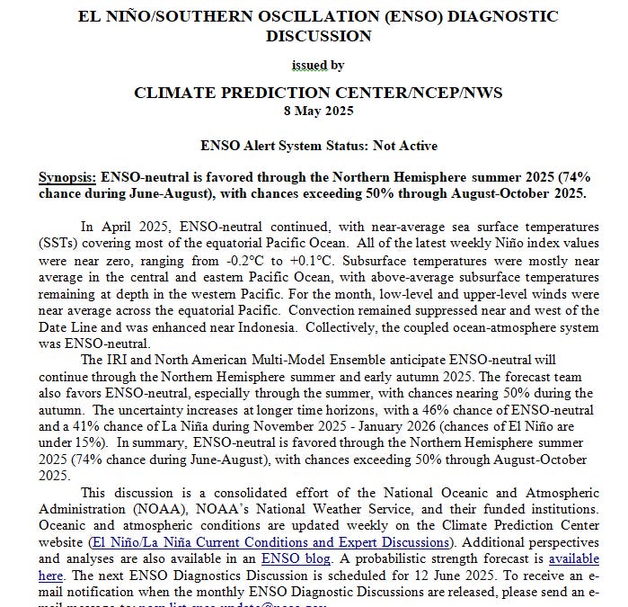 ENSO is Now ENSO Neutral - Why is That Not Necessarily Good News?