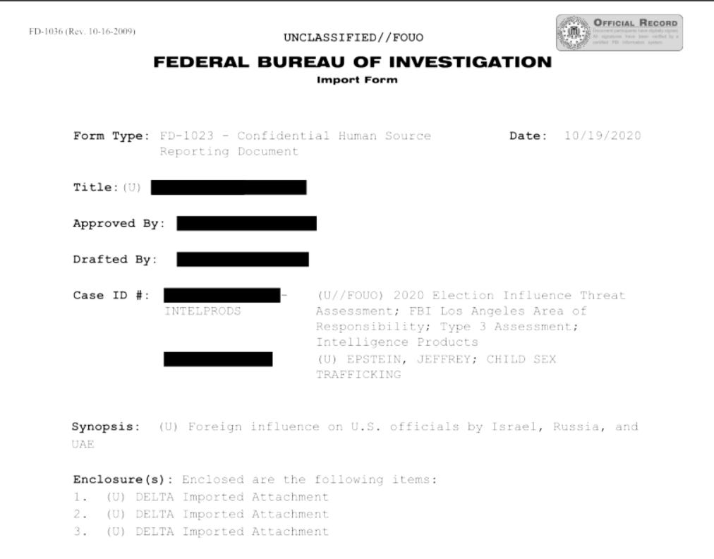 The FBI Linked Foreign Influence from Israel, Russia, and UAE to ...