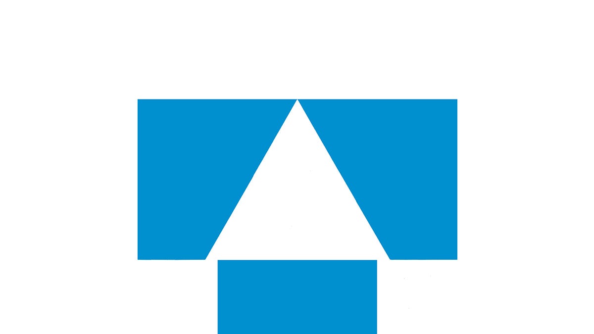 three blue triangles logo
