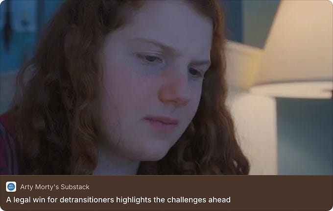 Arty Morty (@artymorty): "It’s great that a detransitioner won her case ...