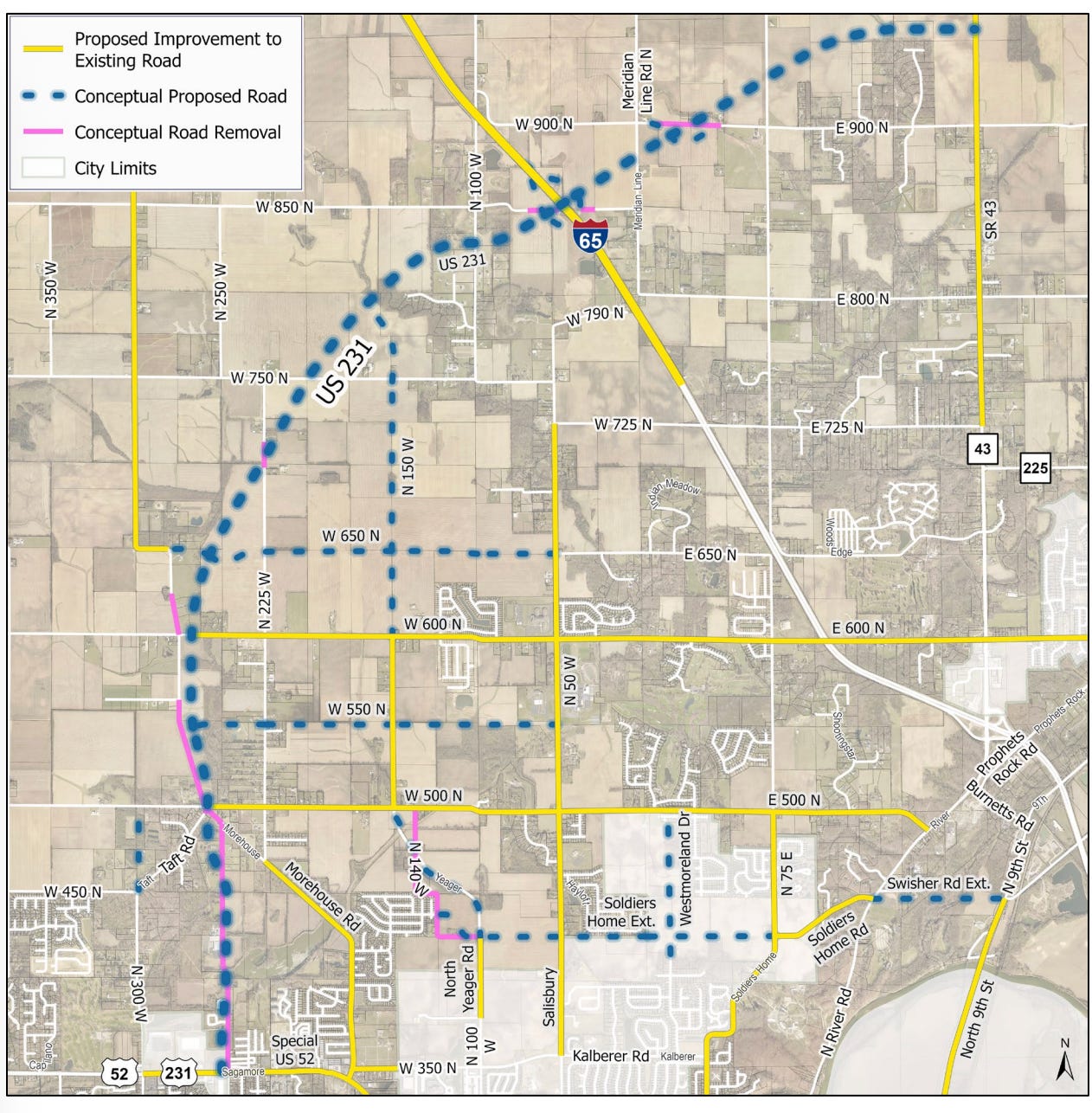 More direct route of U.S. 231 to I-65 gets a fresh look