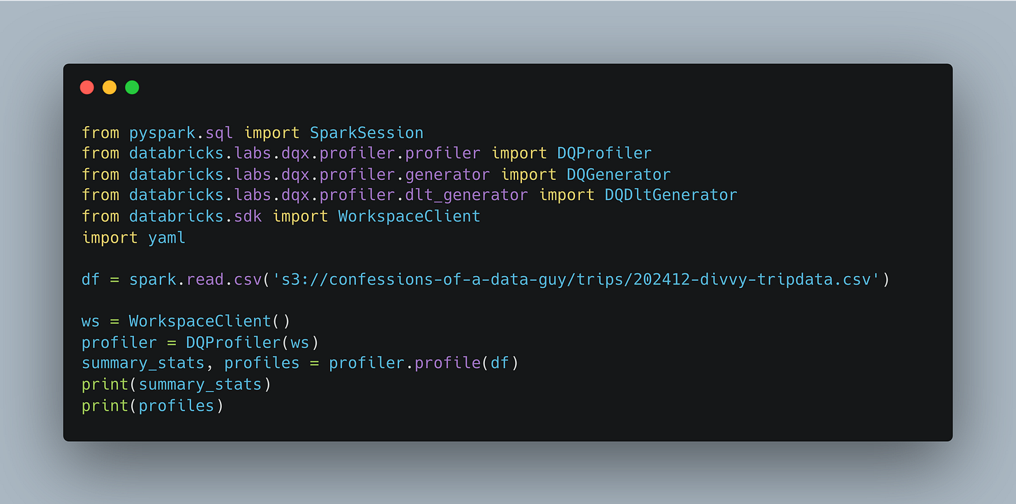 Data Quality with Databricks Labs new DQX tool.