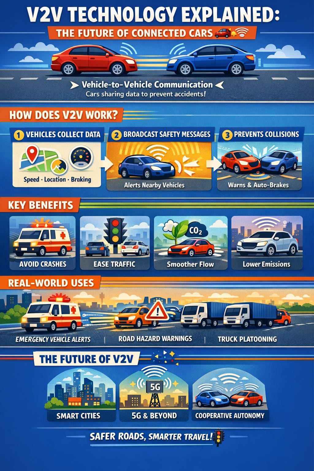 🚗 What Is V2V Technology? How Vehicle-to-Vehicle Communication Is ...