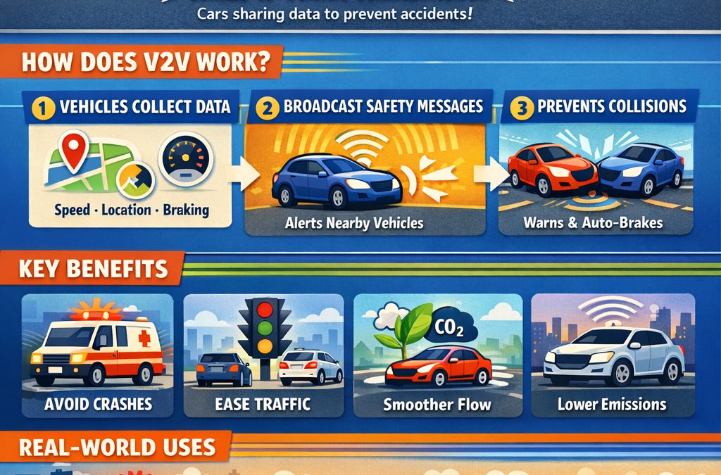 🚗 What Is V2V Technology? How Vehicle-to-Vehicle Communication Is ...