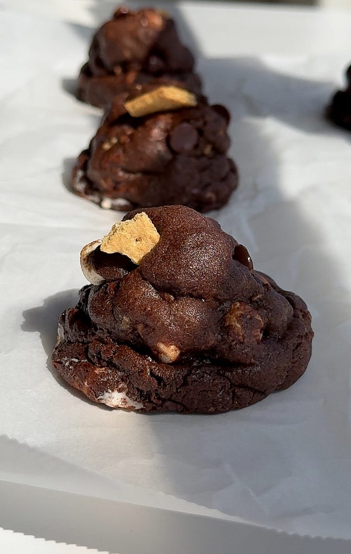 double chocolate smores cookie - by michelle