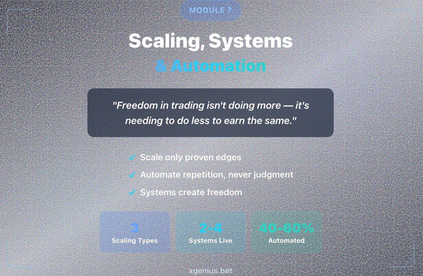 Module 7 — Scaling, Systems & Automation - xGenius
