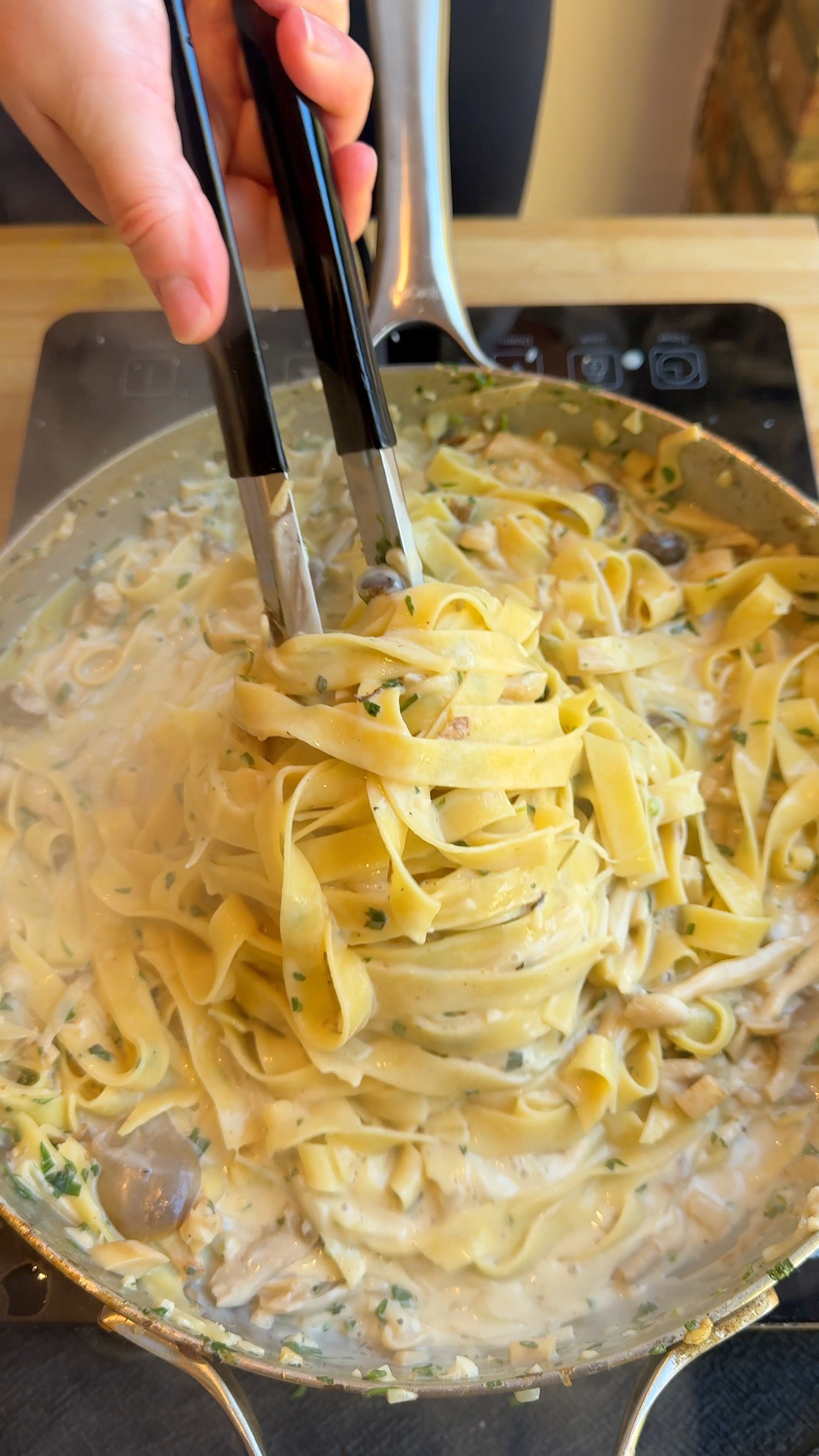 Creamy Herby Wild Mushroom Tagliatelle - Chef Anna Frazer