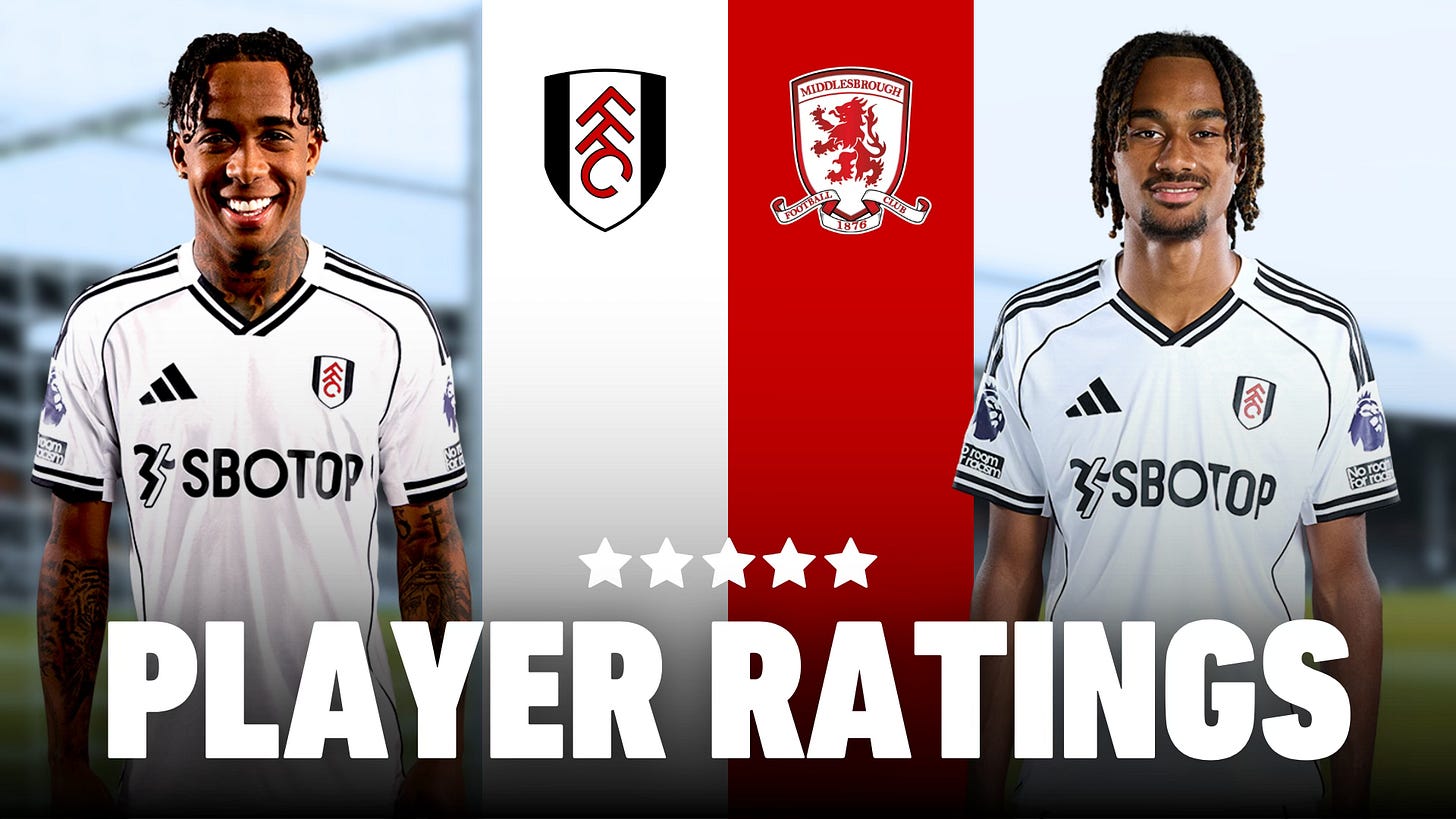 Player Ratings: Fulham 3-1 Middlesbrough - by Dan Cooke