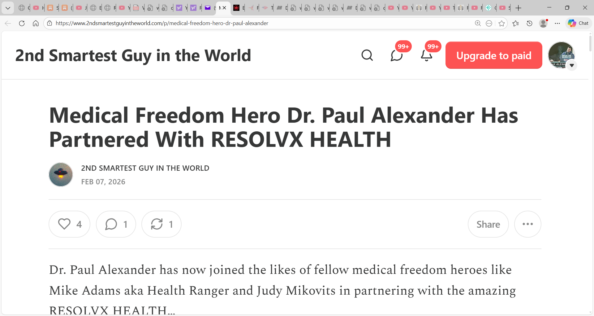 Medical Freedom Fighter Dr. Paul Alexander Has Partnered With RESOLVX ...