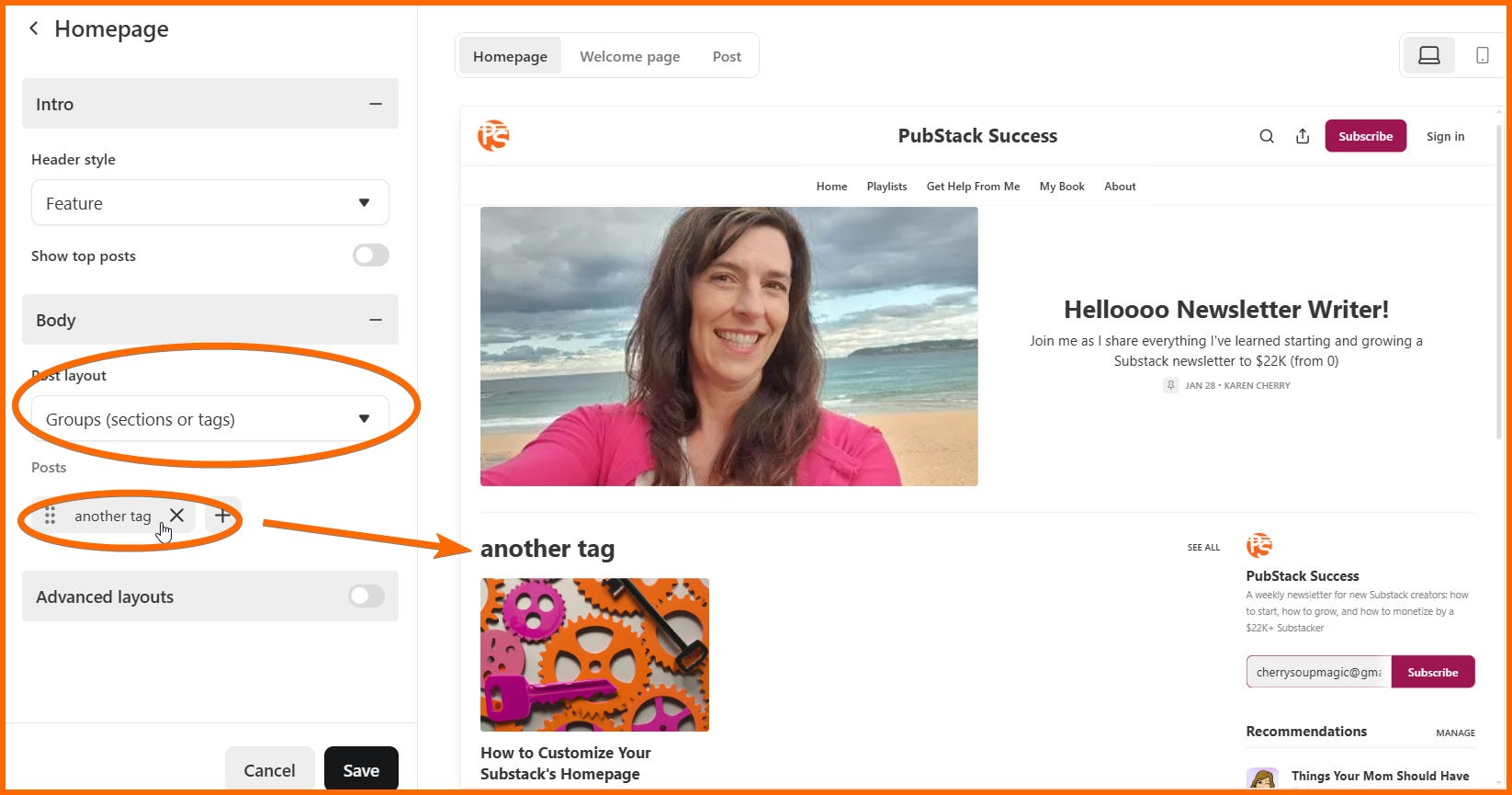 How to Use Tags on Substack - by Karen Cherry