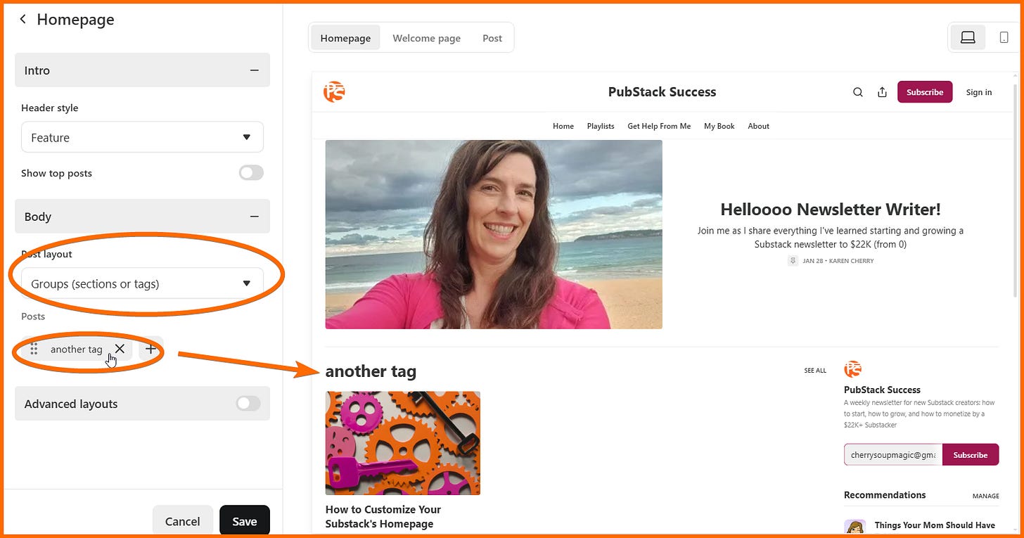 How to Use Tags on Substack - by Karen Cherry