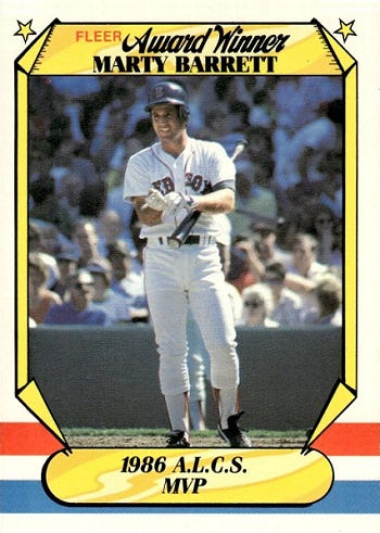 Marty Barrett Led Off the Awards Show - by Wax Pack Gods