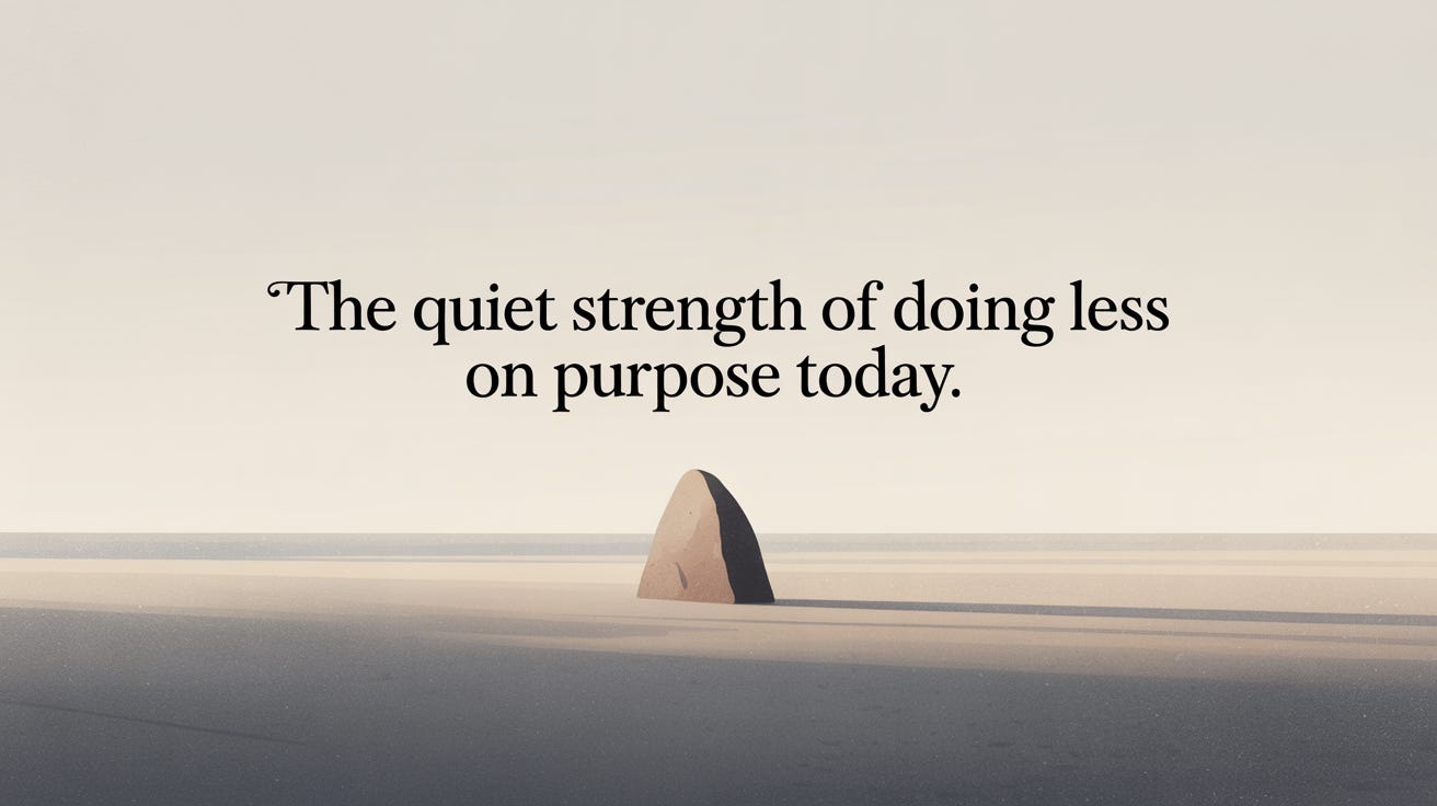The Quiet Strength of Doing Less on Purpose Today