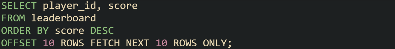 Filter Rows by Row Number for Pagination Queries