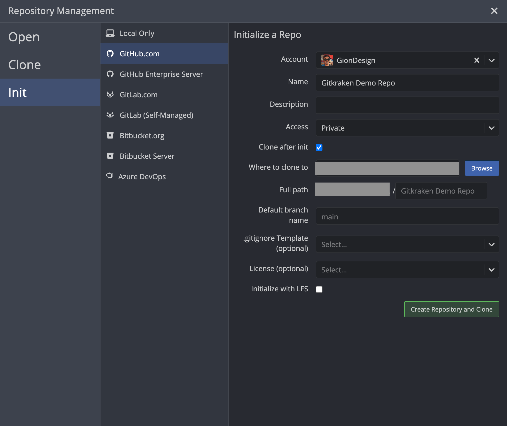 GitHub, creating a repository and linking your project