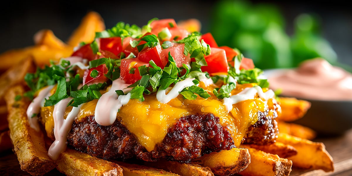 Loaded Cheeseburger Fries | Crispy Potatoes with Juicy Beef Patties