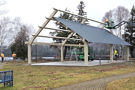 Photos: Westview Park Pavilion installation underway