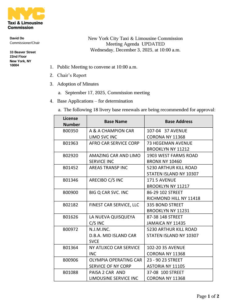 NYC TLC Meeting: Turning Point for Accessible Taxis, TIF Reform, Loan ...