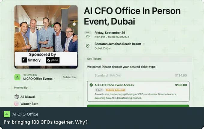 AI CFO Office (@aicfooffice): "I'm gathering 100 CFOs under one roof in ...