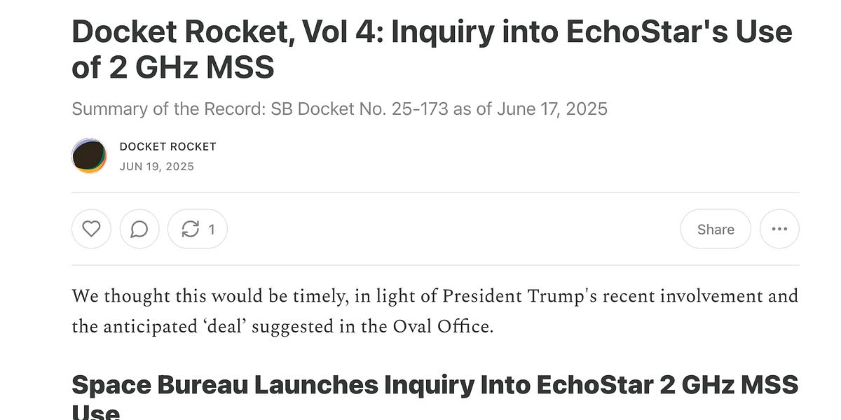 Docket Rocket, Vol 4: Inquiry into EchoStar's Use of 2 GHz MSS