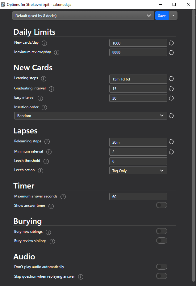 Advanced Anki Settings - Our Laboratory