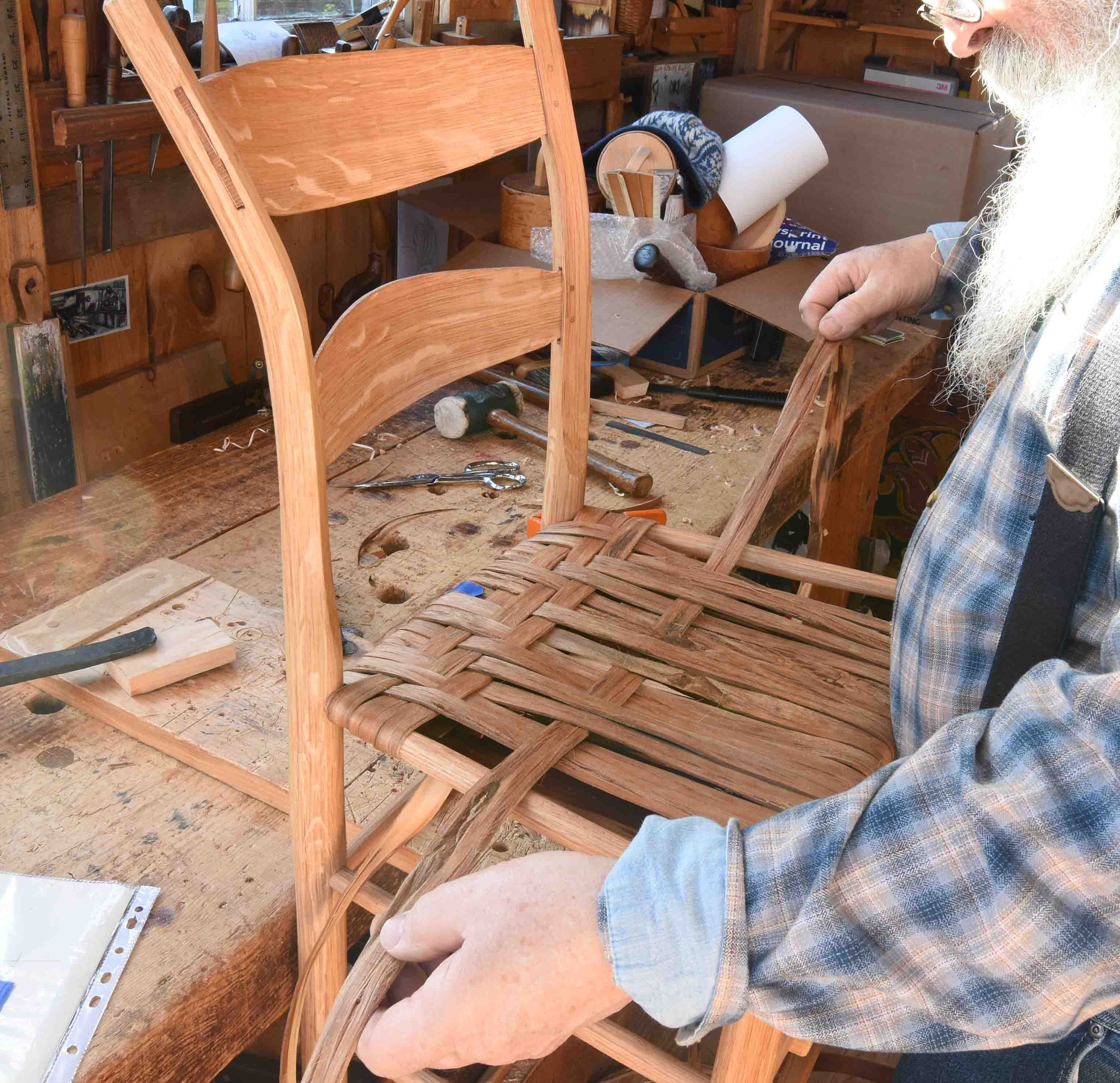 Some seat weaving - by Peter Follansbee