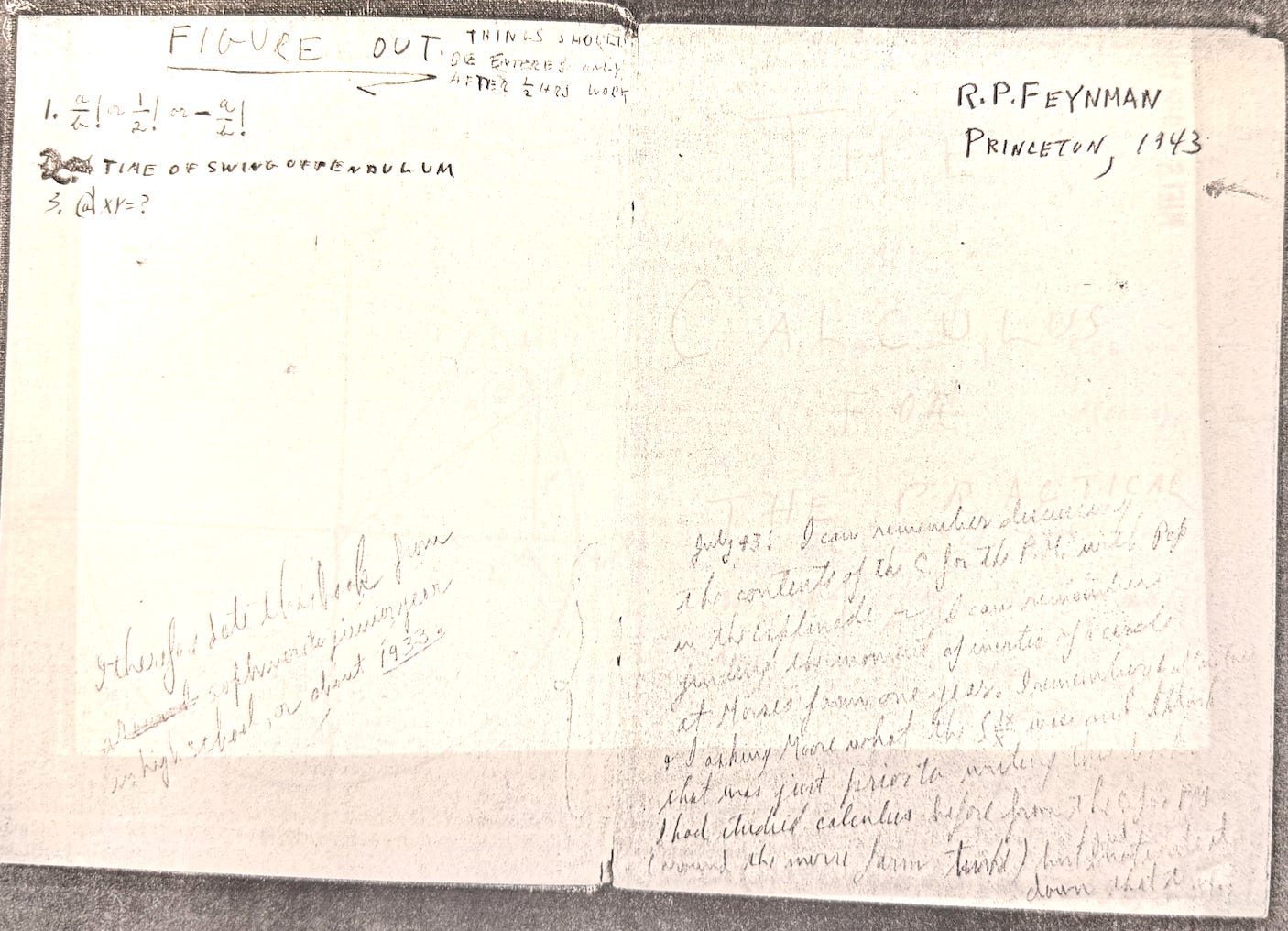 Richard Feynman's Notes For Self-Education