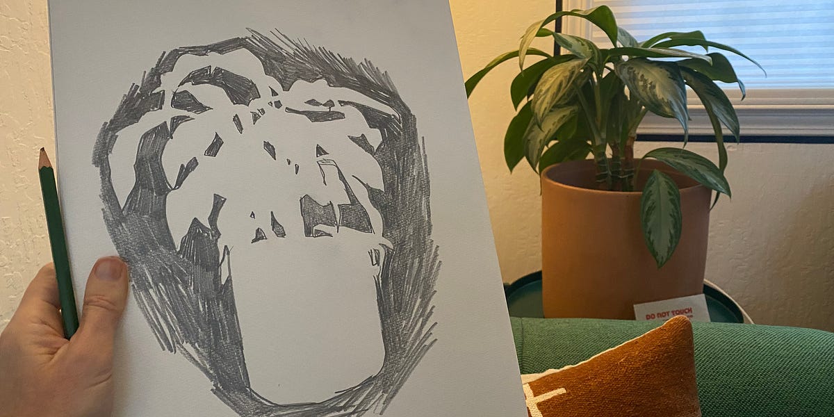 negative space drawing practice