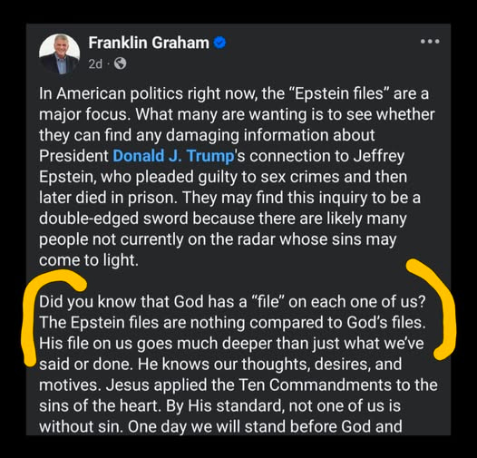 Franklin Graham and the Most Awkward Use of the Epstein Files
