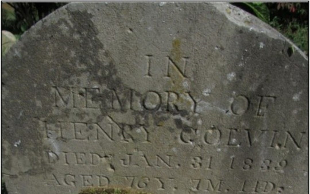 Finding Henry Colvin: The Colvin Cemetery on Colvin Road.