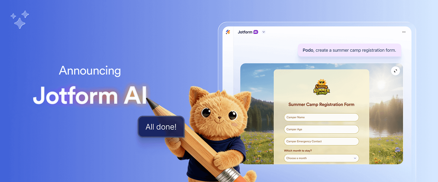 Announcing Jotform AI (March 2026) - Jotform's Substack