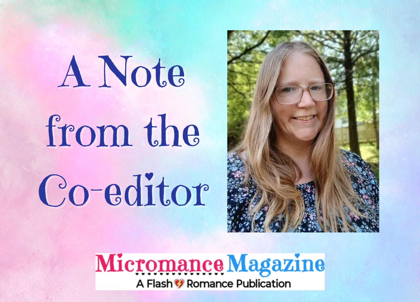 A little housekeeping from your co-editor...