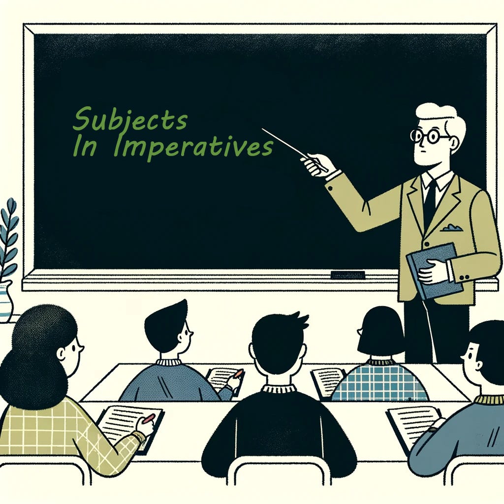 Unit: 1 Sentences Lesson 6: Subjects in Imperatives