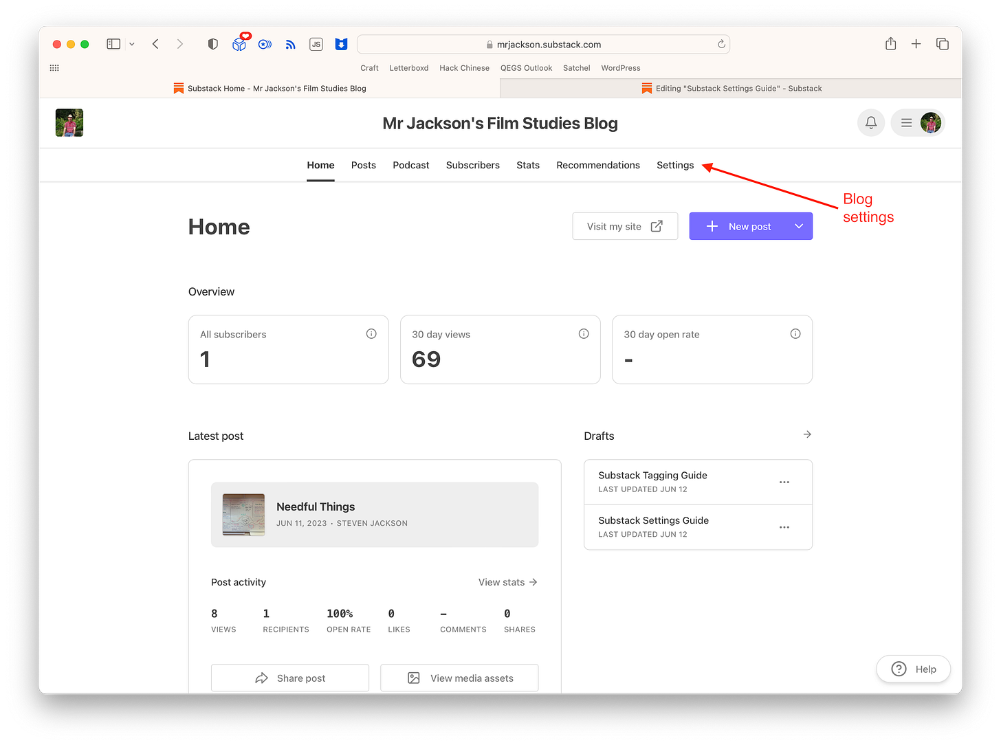 Substack Settings Guide - by Steven Jackson
