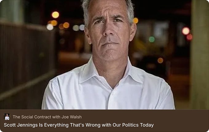 Joe Walsh (@socialcontractwithjoewalsh): "Scott Jennings says shit he ...