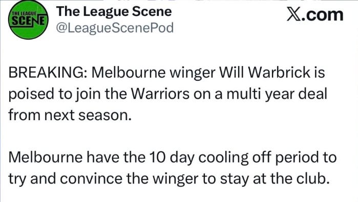 Warriors reportedly set to lure Warbrick home
