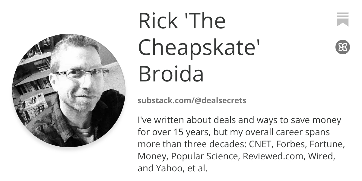 Rick 'The Cheapskate' Broida | Substack