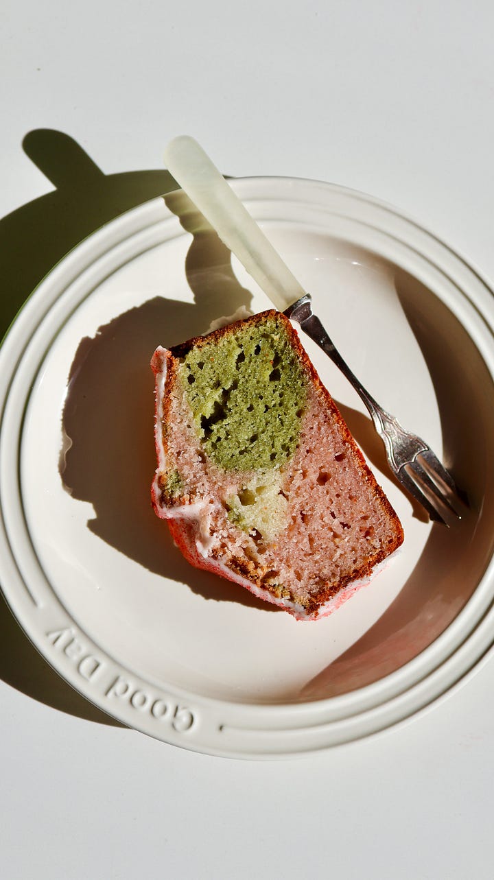 Strawberry Matcha Marble Loaf - by Mandy Maiorano