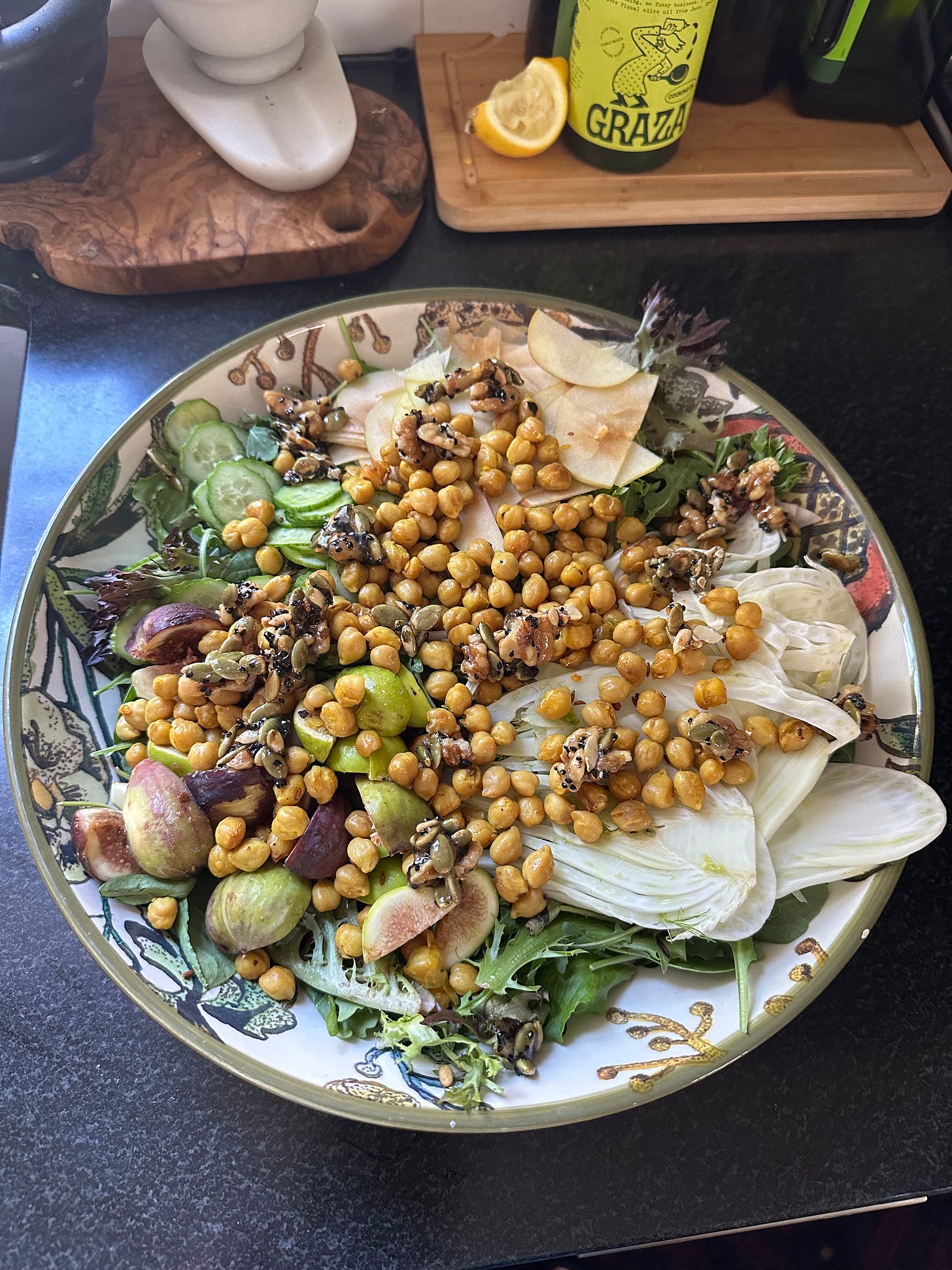 Spiced Chickpea & Nut Salad - by Laila Mirza