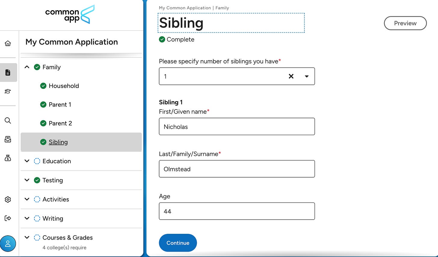 Common App Section by Section - Family - by Scott Dickens
