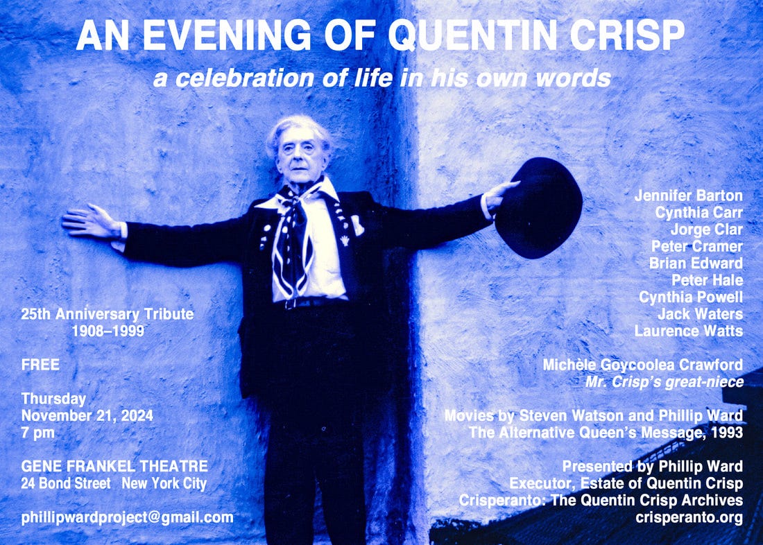 The life and legacy of Quentin Crisp - by Lee Penman
