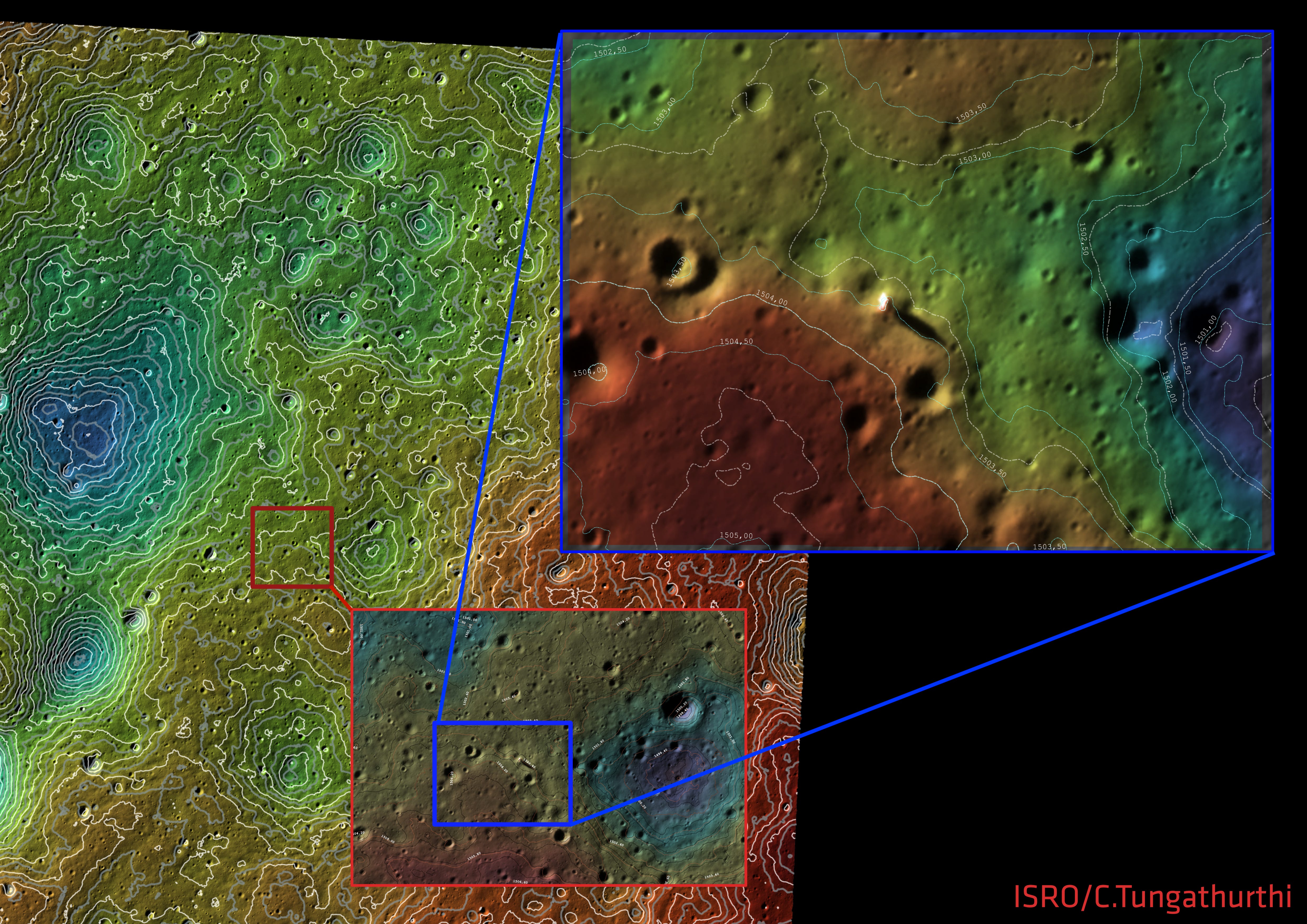 30cm Lunar Terrain Map from Chandrayaan-2 OHRC